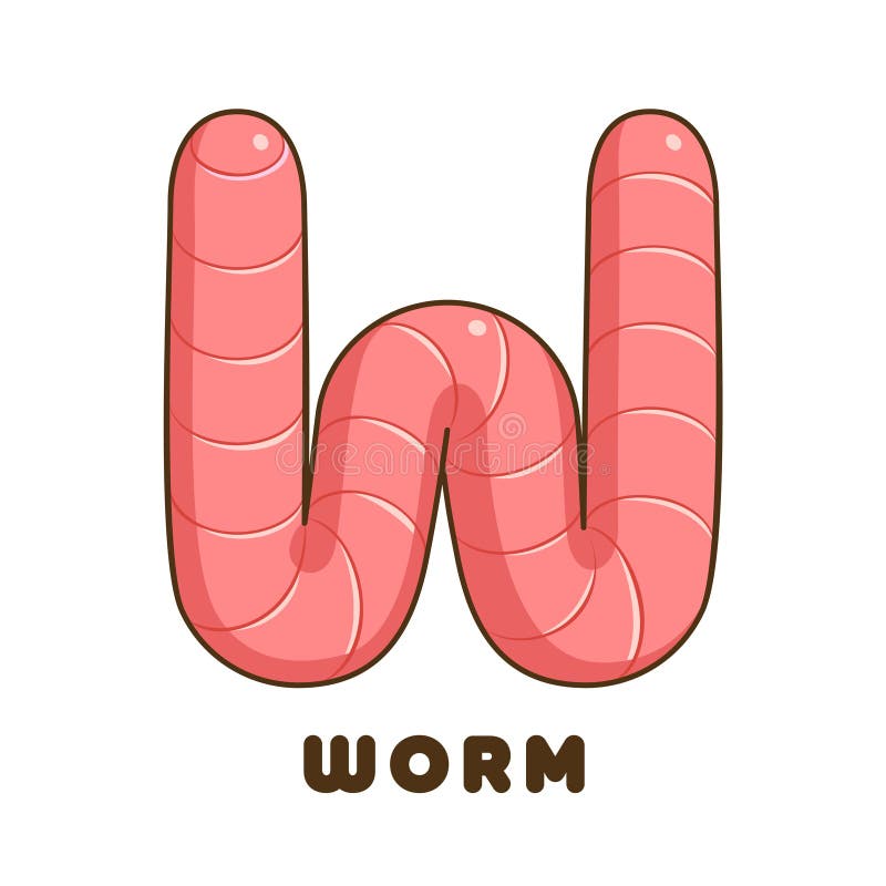 W in de vorm van een worm vector illustratie. Illustration of kapitaal ...