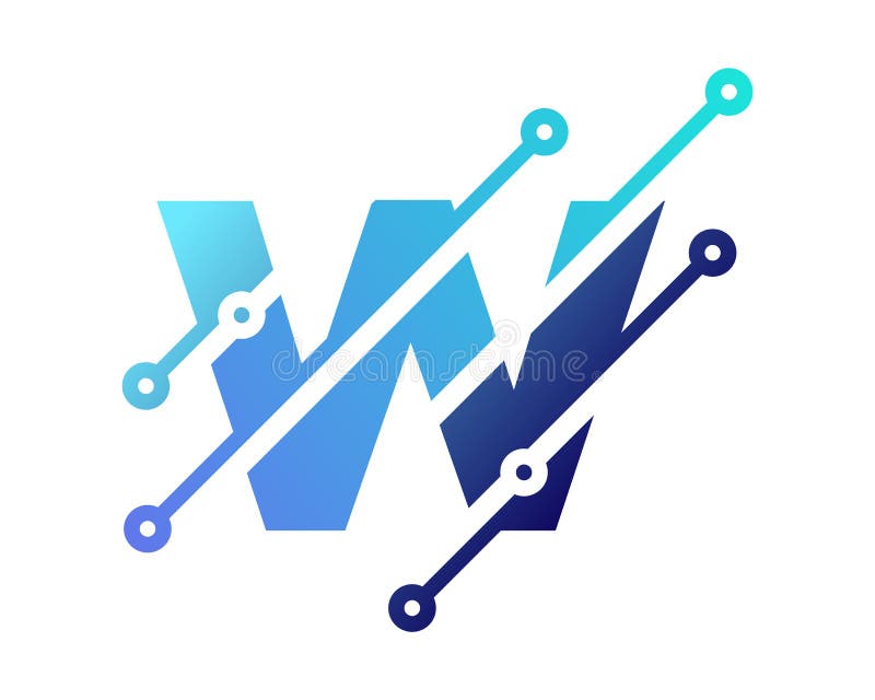 W Digital Letter Technology Logo Icon Design Stock Vector ...