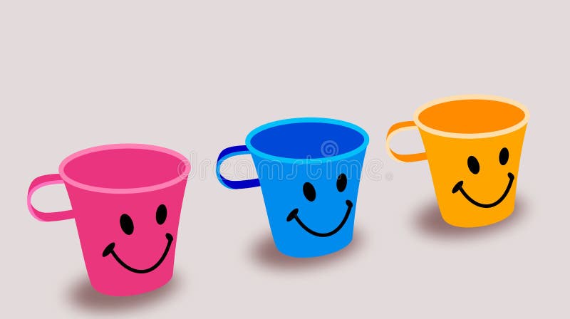 W E are the Three Happy Cups Stock Illustration - Illustration of ...