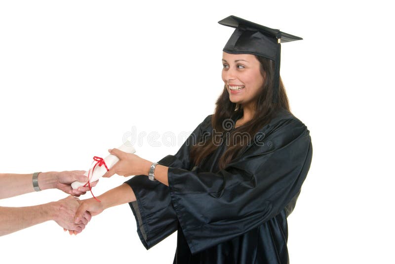 W Graduate Receiving Diploma 7 Stock Image - Image of facial ...