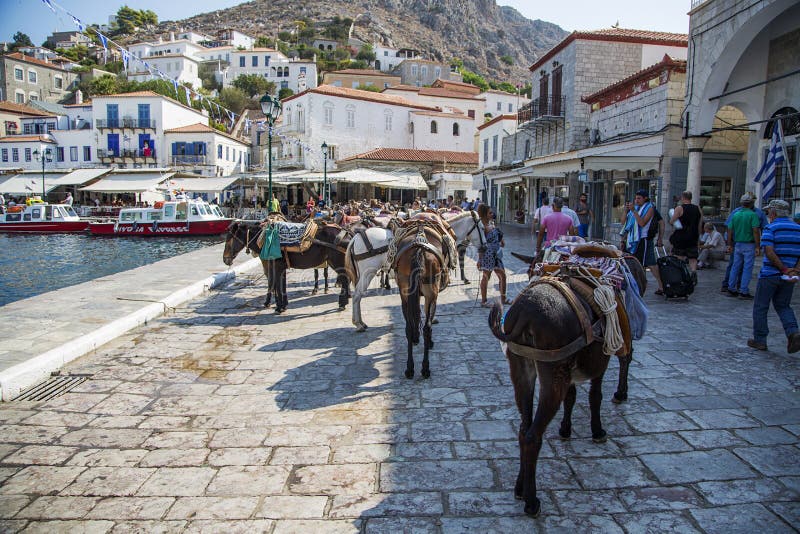 W Grecja hydry Wyspa obraz editorial. Obraz złożonej z sceneria - 77086310