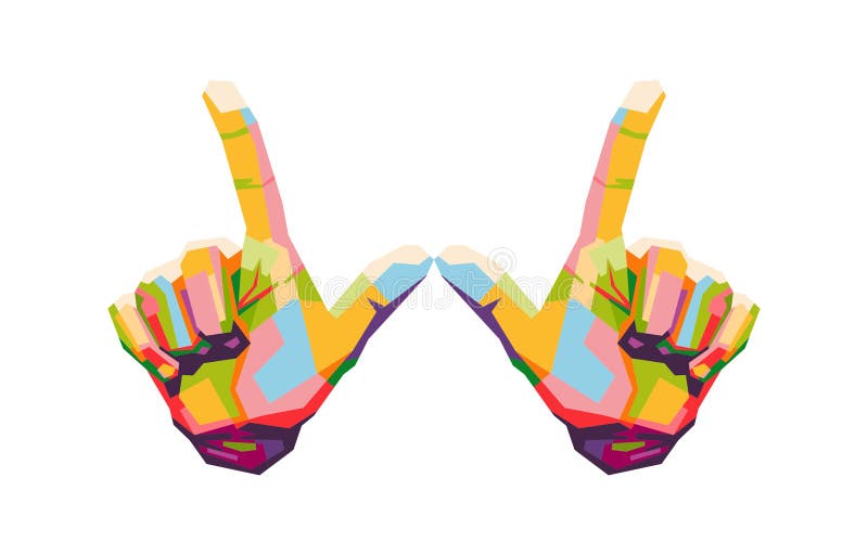 W hand gesture for winner stock illustration. Illustration of executive ...