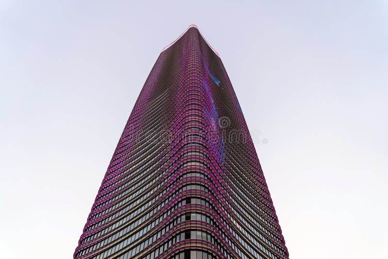 W Hotel Tower and LED Screen Stock Photo - Image of pink, building ...