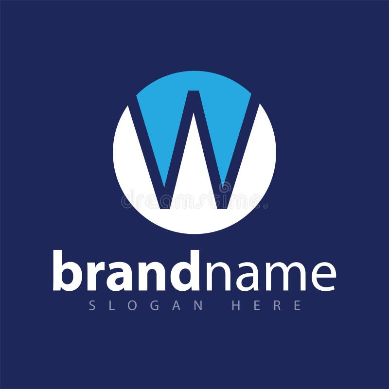 W Initial Letter in Abstract Circle Logo Vector Stock Vector ...