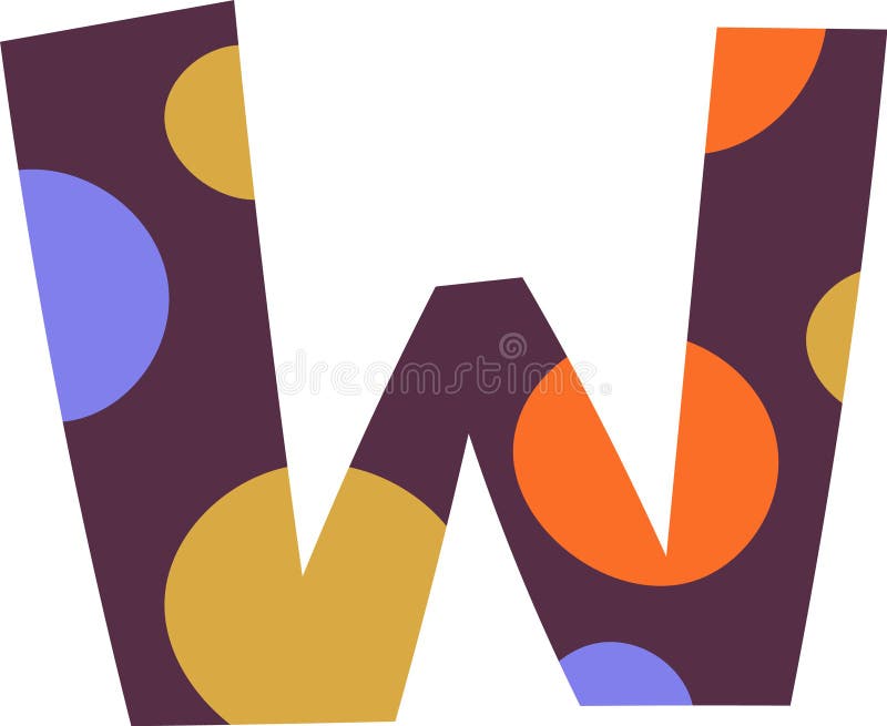 W Letter Childish Alphabet stock vector. Illustration of comic - 309785697