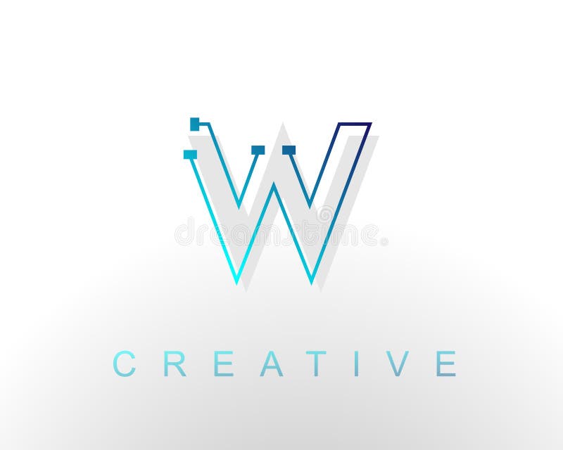 W Letter Connect Dot Network Logo Icon Design Vector Image Stock Vector ...