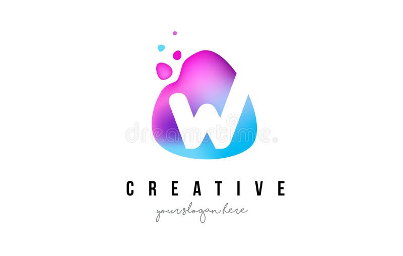 W Letter Dots Logo Design with Oval Shape. Stock Vector - Illustration ...