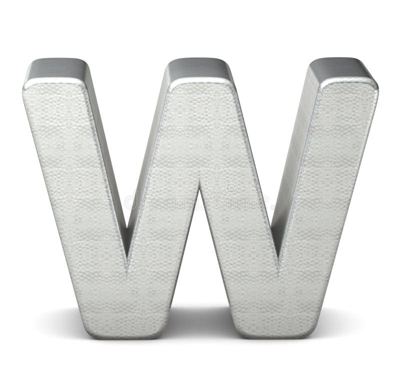W letter silver 3d stock illustration. Illustration of icon - 173525268