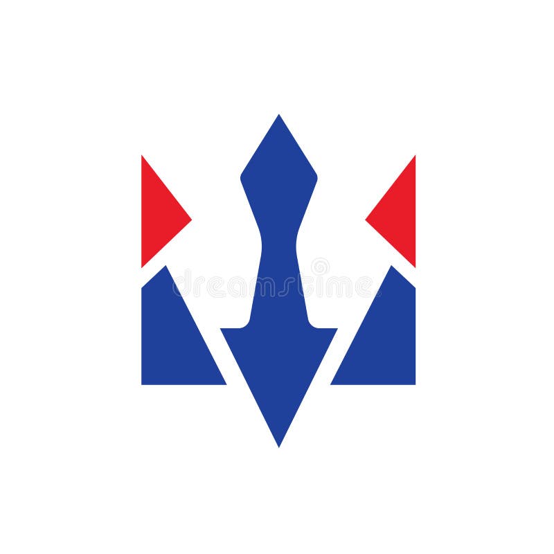 W Letter Trident Icon Vector Concept Design Template Stock Vector ...