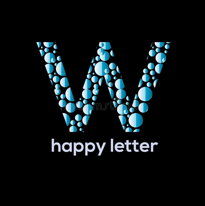 W Letter Water Bubbles Vector Logo Stock Vector - Illustration of sign ...