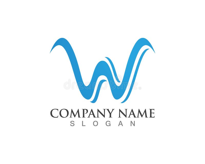 W Letter,water Wave Logo Template Stock Vector - Illustration of beach ...