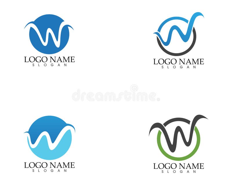 W Letter Wave Logo Template Vector Illustration Stock Vector ...