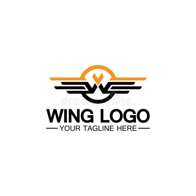 W Letter for Wings Logo Design, Combination W Letter and Wings Stock ...