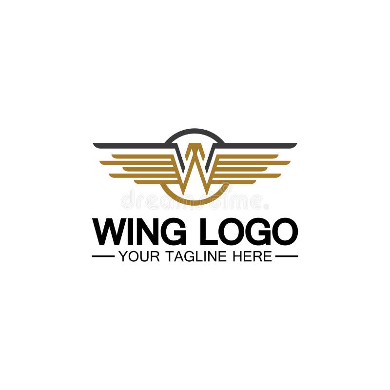 W Letter for Wings Logo Design, Combination W Letter and Wings Stock ...