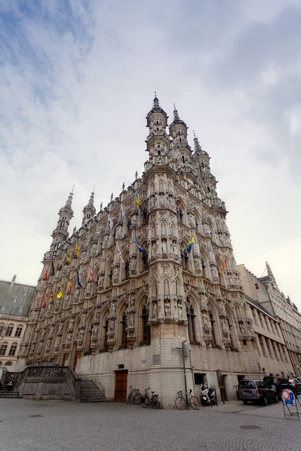 Urząd Miasta, Leuven, Belgia Zdjęcie Stock - Obraz złożonej z katedra ...