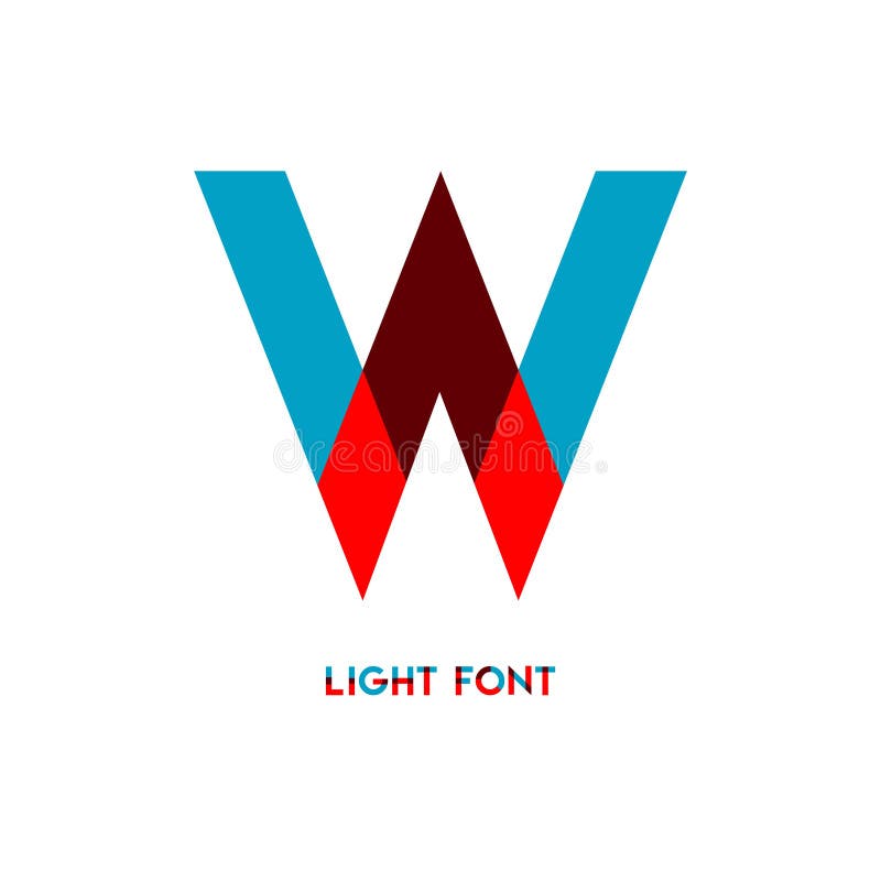 W Light Font Vector Template Design Illustration Stock Vector ...