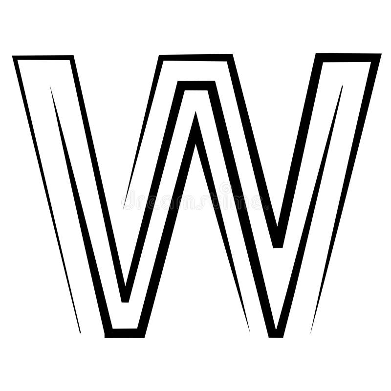 W Logo Studio Letter W Design Icon Logotype Technology Font Stock ...