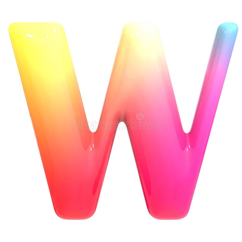 W Number Gradient 3D with White Background Stock Illustration ...