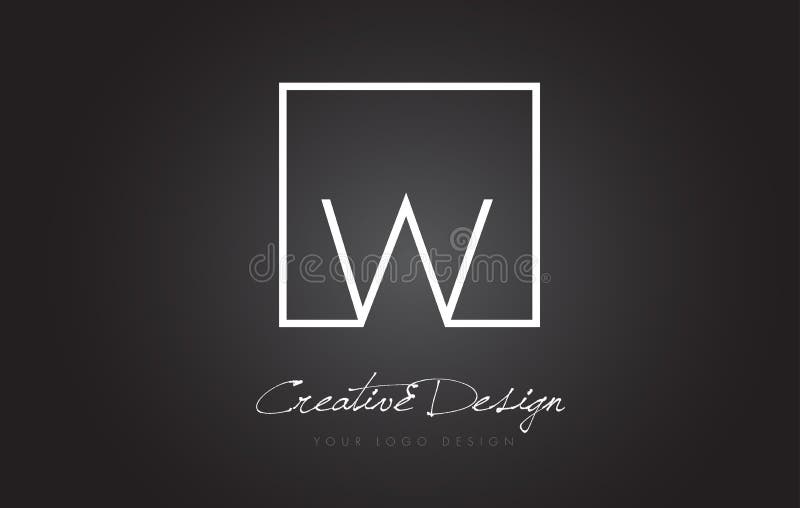 W Square Frame Letter Logo Design with Black and White Colors. Stock ...