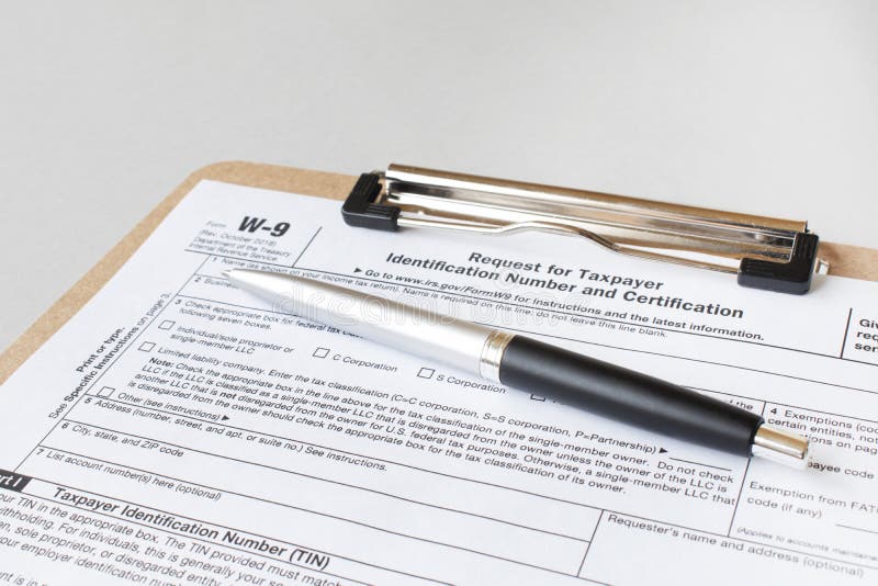 W-9 Tax Form As a Business Concept with Requesting for TIN Editorial ...