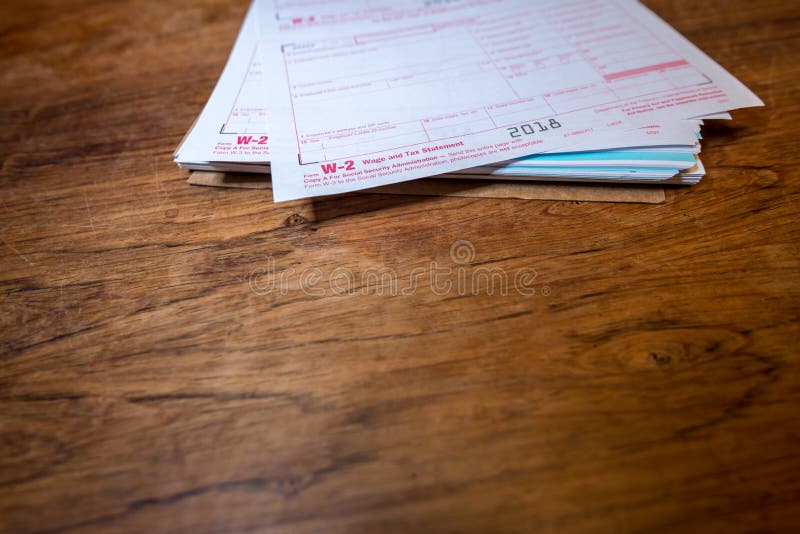 W-2 2018 Tax Forms on a Table Editorial Image - Image of government ...