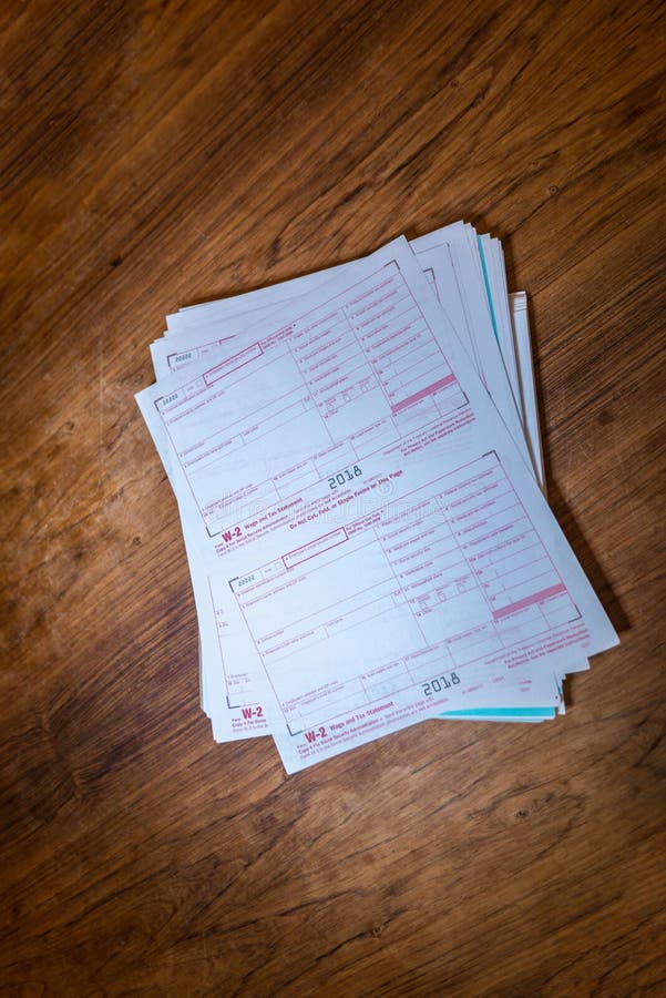 W-2 2018 Tax Forms on a Table Editorial Photo - Image of filled, forms ...