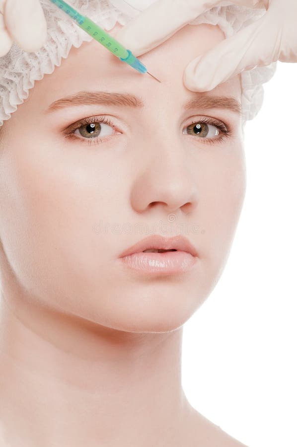 W Twarzy Botox Kosmetyczny Zastrzyk Zdjęcie Stock - Obraz złożonej z ...