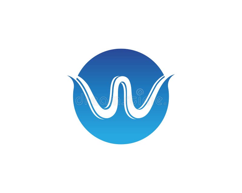 W Water Wave Blue Logo Template Vector Illustration Icon Stock ...