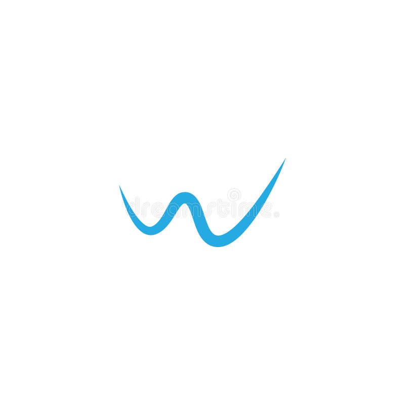W Water Wave Logo Template Vector Stock Illustration - Illustration of ...