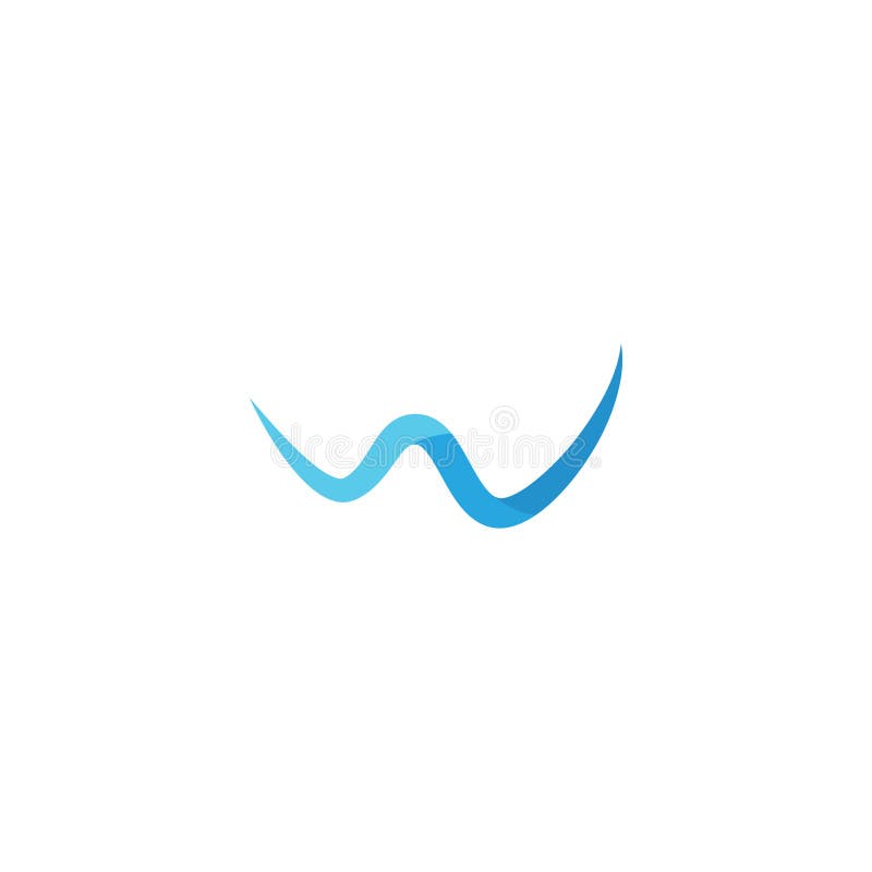 W Water Wave Logo Template Vector Stock Illustration - Illustration of ...