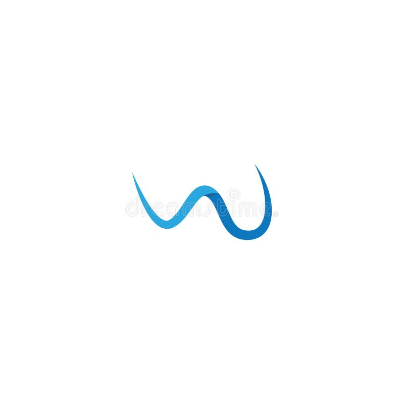 W Water Wave Logo Template Vector Stock Illustration - Illustration of ...