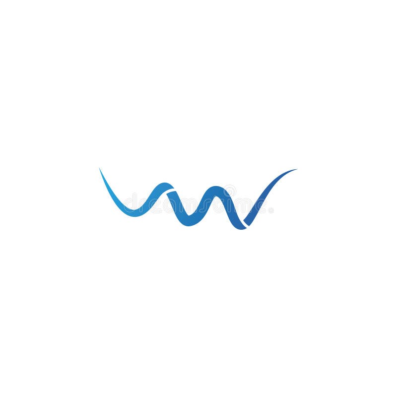 W Water Wave Logo Template Vector Stock Illustration - Illustration of ...