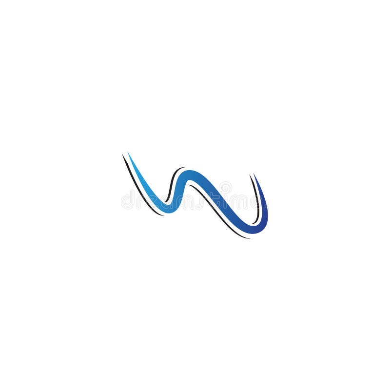 W Water Wave Logo Template Vector Stock Illustration - Illustration of ...