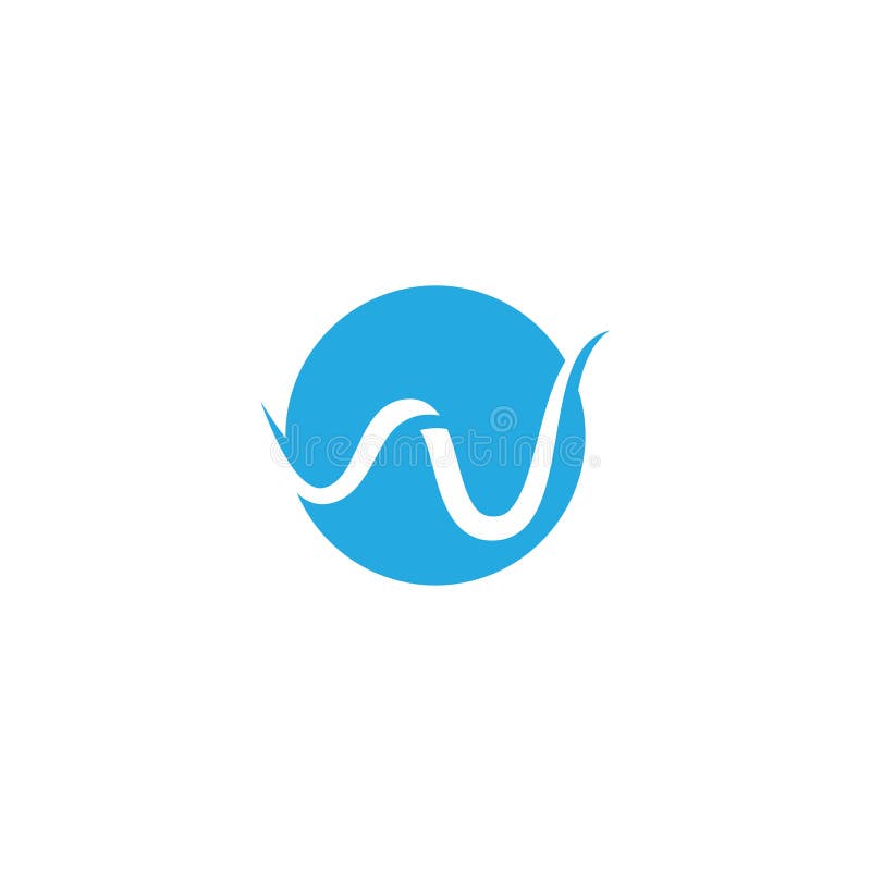 W Water Wave Logo Template Vector Stock Illustration - Illustration of ...