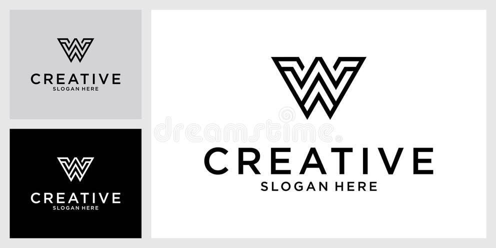 W or WW Initial Letter Logo Design Vector Stock Vector - Illustration ...