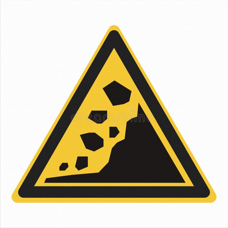 W078 ISO 7010 Warning Symbol Landslide Zone Stock Vector - Illustration ...