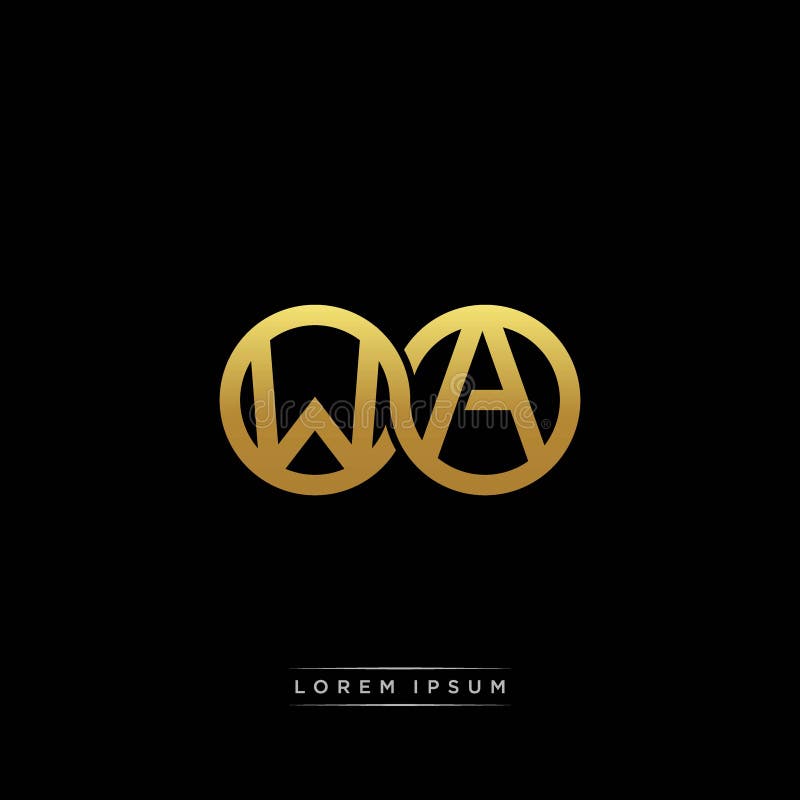 Gold Wa Letter Logo Stock Illustrations – 185 Gold Wa Letter Logo Stock ...