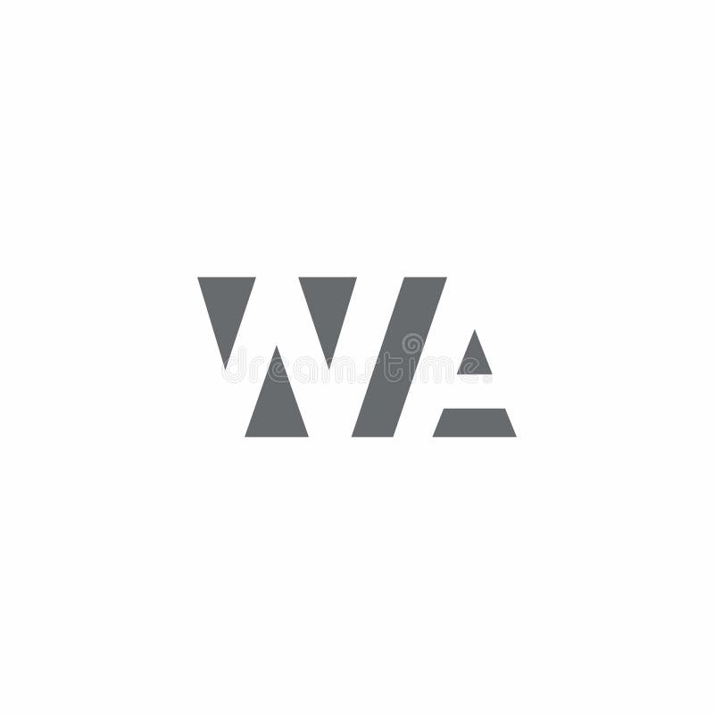Letter WA Monoline Linear Minimalism Modern Type Logo Stock ...