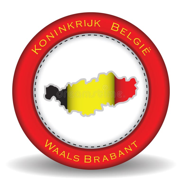 Waals Brabant Map Sticker. Vector Illustration Decorative Design Stock ...