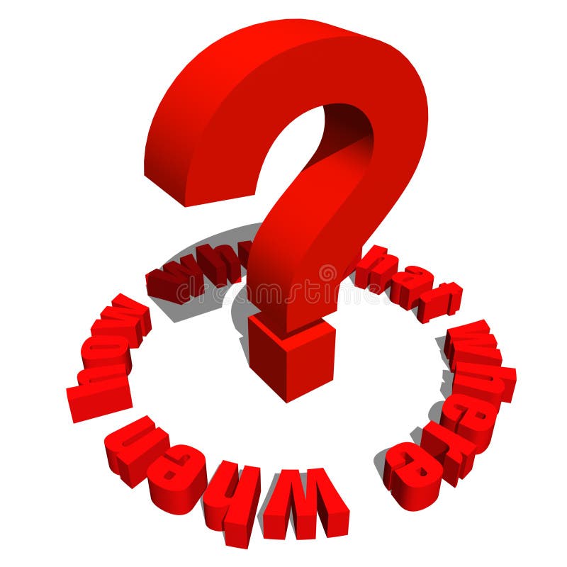 Waarom Wat Waar Wanneer Hoe Stock Illustratie - Illustration of vraag ...