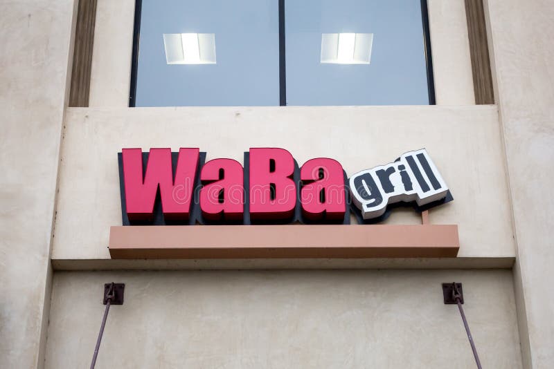 Waba Grill restaurant sign editorial image. Image of company - 147618845