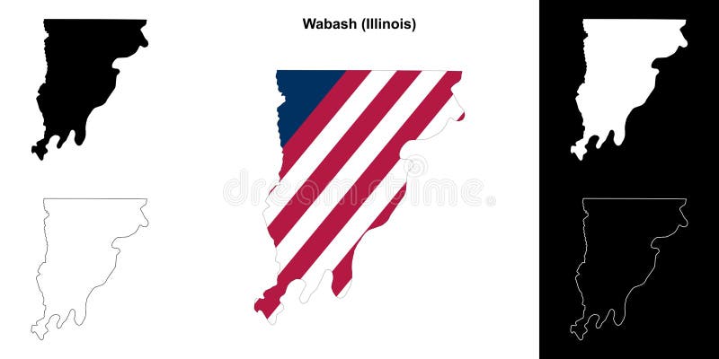 Wabash outline map stock vector. Illustration of shape - 323897059