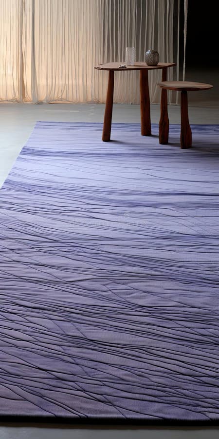Wabi-sabi Inspired Periwinkle Rug with Delicate Thin Lines Stock ...