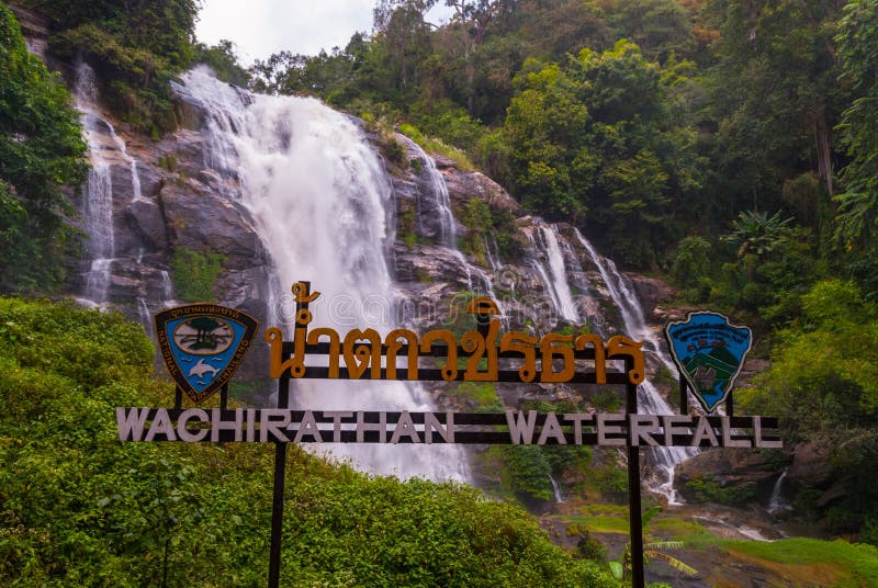 Wachirathan Waterfall, Thailand Stock Photo - Image of cliff, nature ...