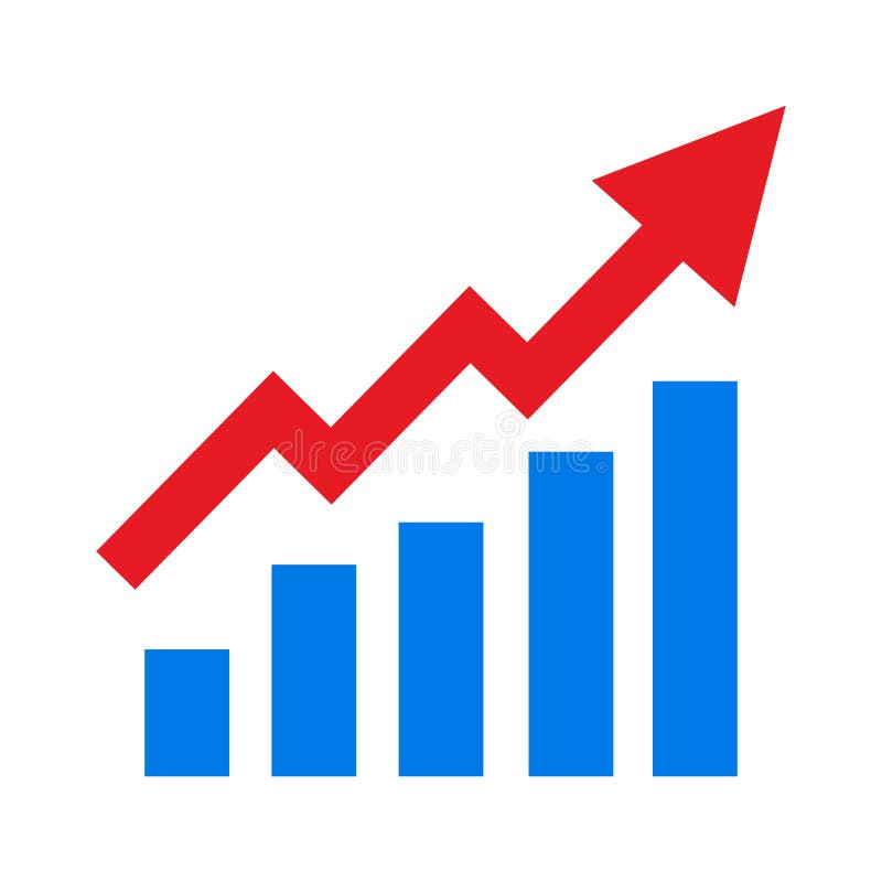 Steigender Pfeil vektor abbildung. Illustration von markt - 93024659