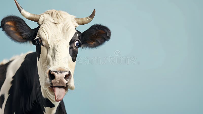 Wacky Cow Expressing Itself with a Lick and a Smile. Stock Photo ...