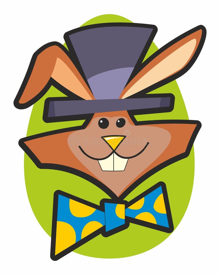 Wacky Rabbit with Top Hat and Bow Tie Stock Vector - Illustration of ...