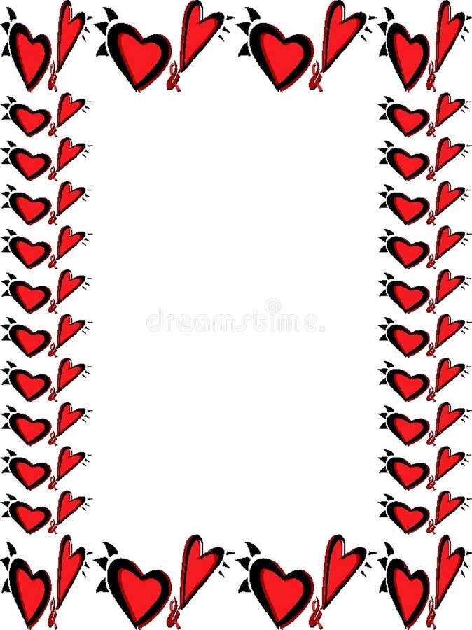 Wacky Valentines Day Heart Border Stock Illustration - Illustration of ...