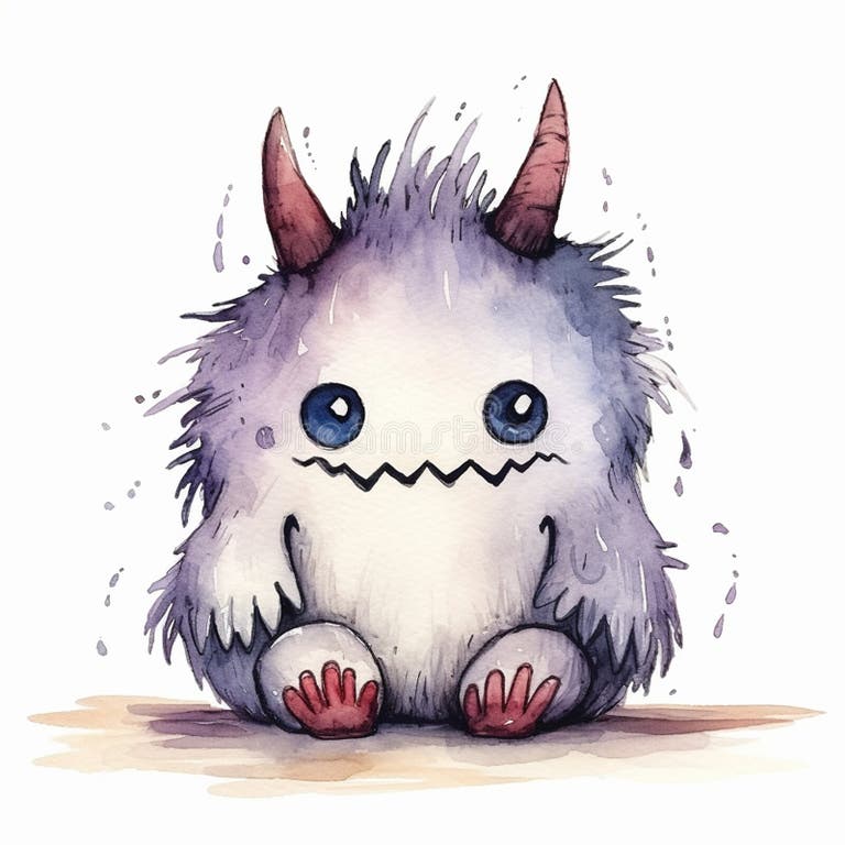 Wacky Watercolor Monster Making Everyone Laugh Stock Illustration ...