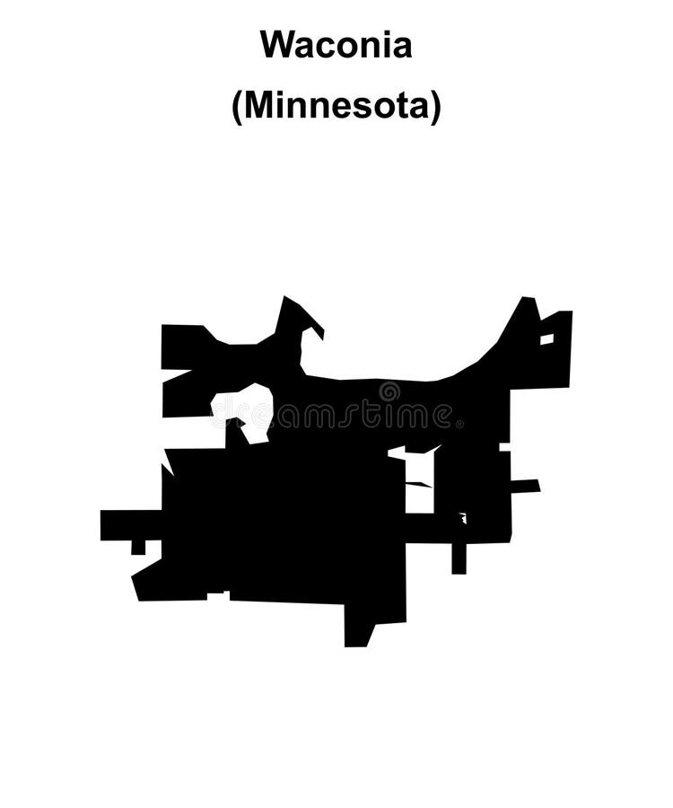 Waconia outline map stock vector. Illustration of border - 357451490